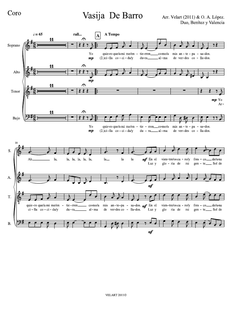 Vasija De Barro Coro Pdf