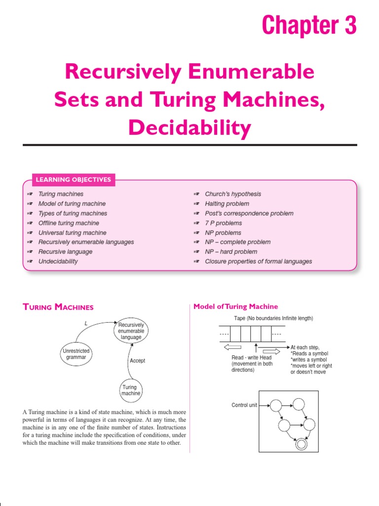Recursively Enumerable Sets and Turing Machines Explained | PDF | Computational Complexity ...