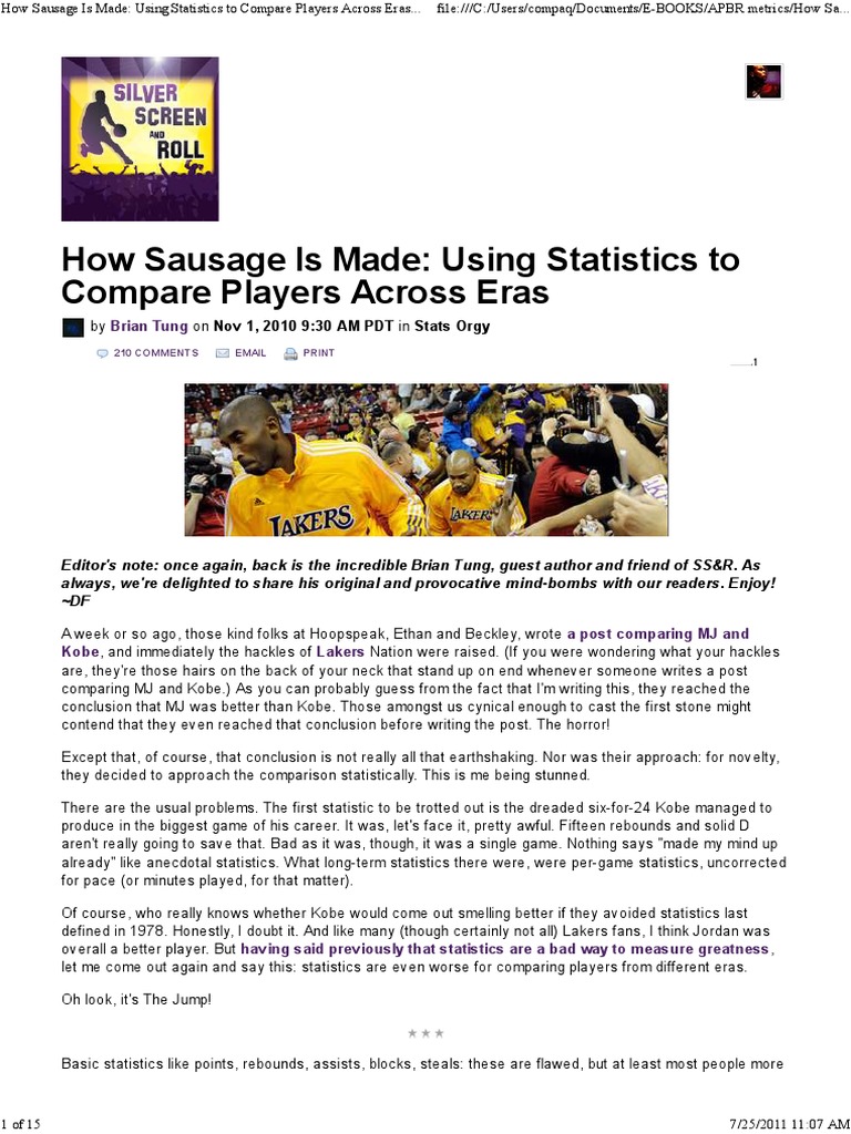 Comparing NBA Players Across Eras | PDF | Team Sports | Ball Games