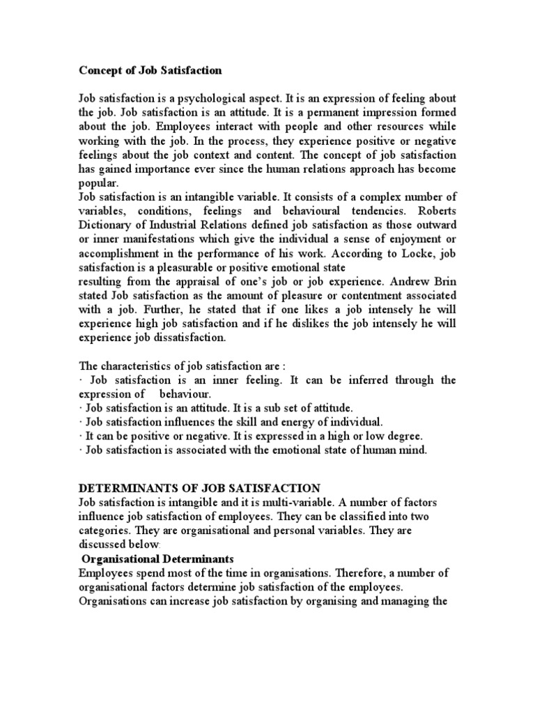 Determinants of Job Satisfaction | PDF | Job Satisfaction | Contentment