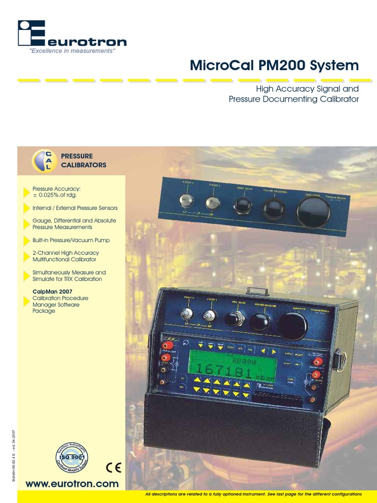 08-82.4 E MicroCal PM200 - Low | PDF | Pressure Measurement ...