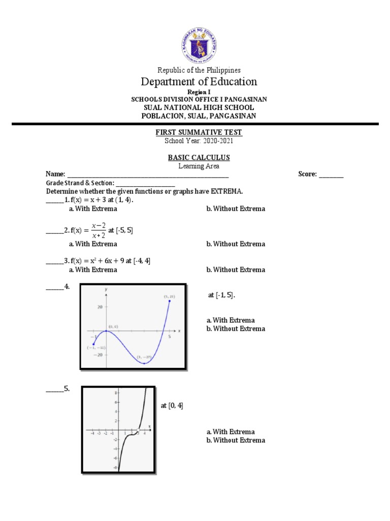 Department of Education: Republic of The Philippines | PDF | Maxima And ...