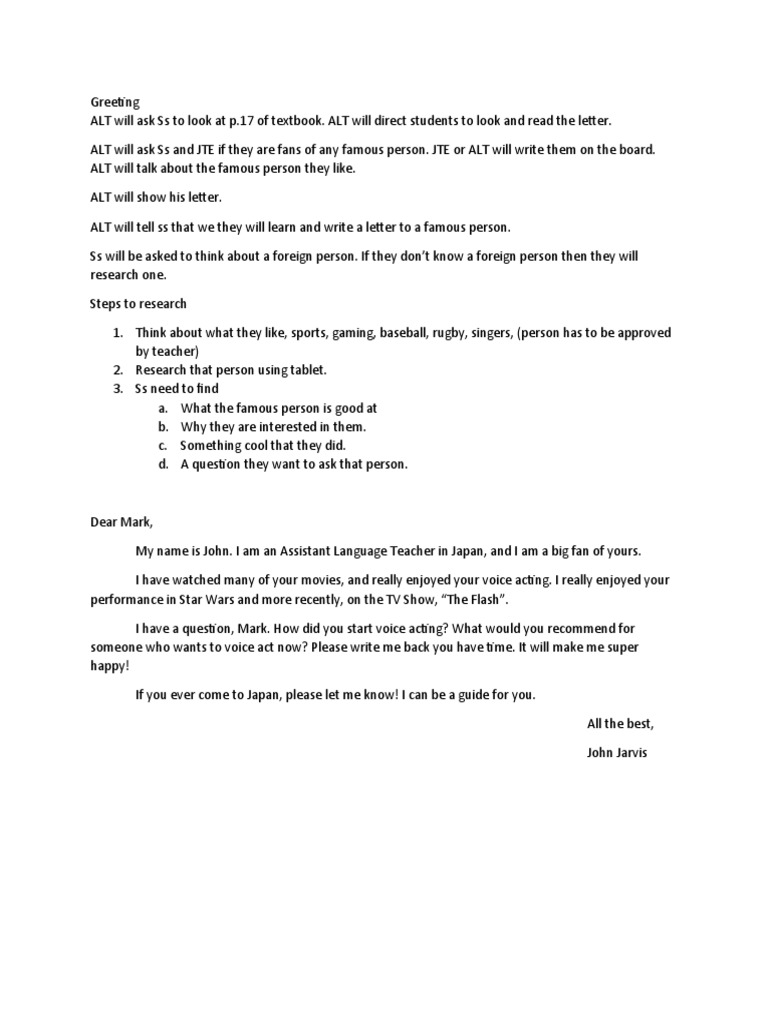 Writing Letters to Famous People | PDF
