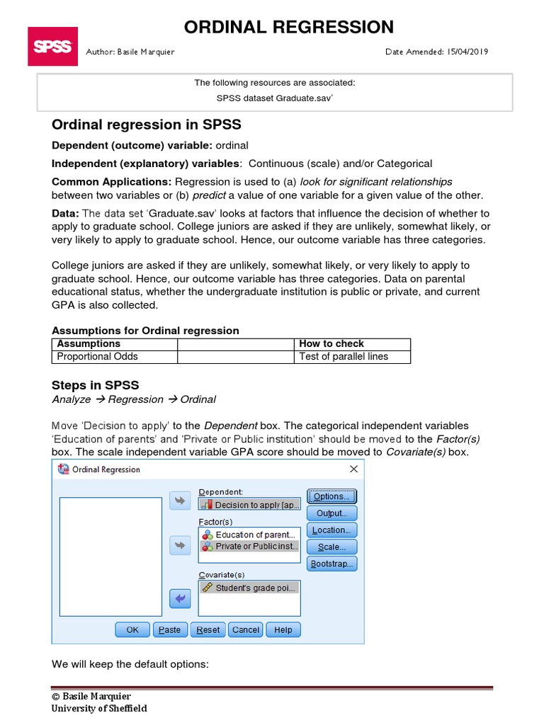 Ordinal Regression | PDF | Logistic Regression | Dependent And ...