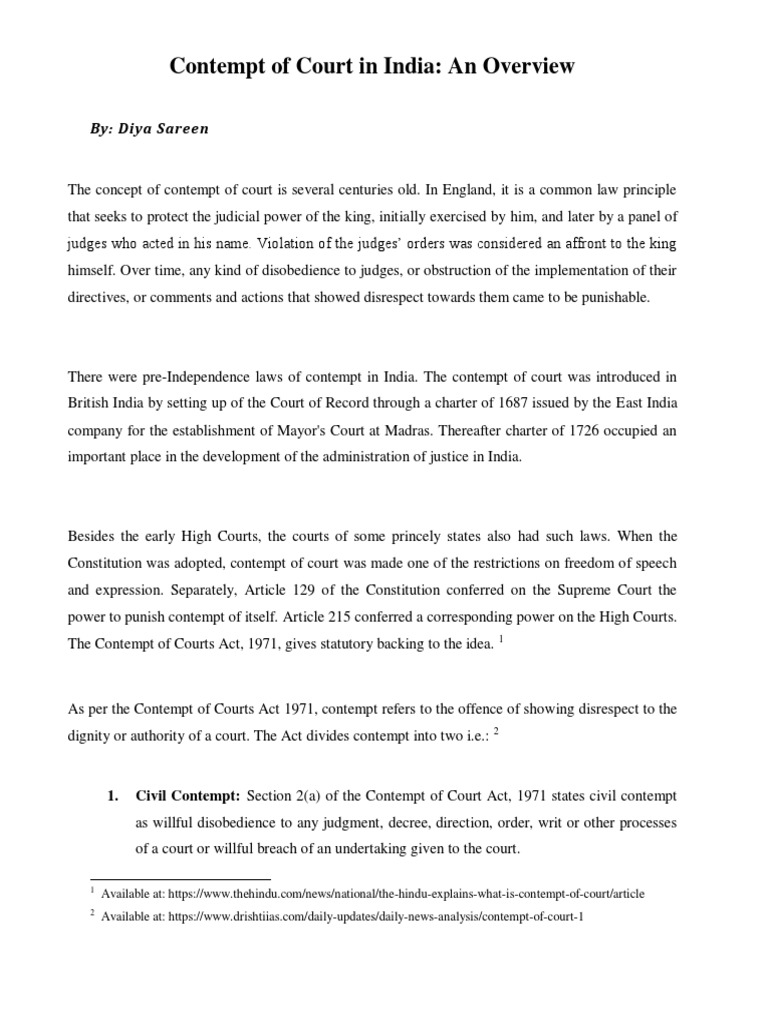 Contempt of Court | PDF | Contempt Of Court | Supreme Court Of India
