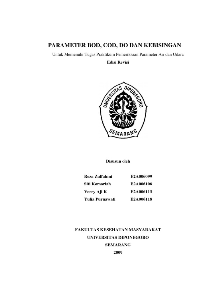 Parameter Bod, Cod, Do Dan Kebisingan | PDF | Sains & Matematika