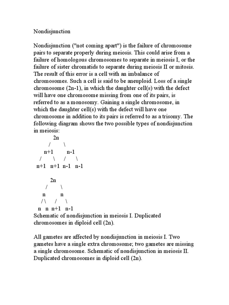 Nondisjunction | PDF
