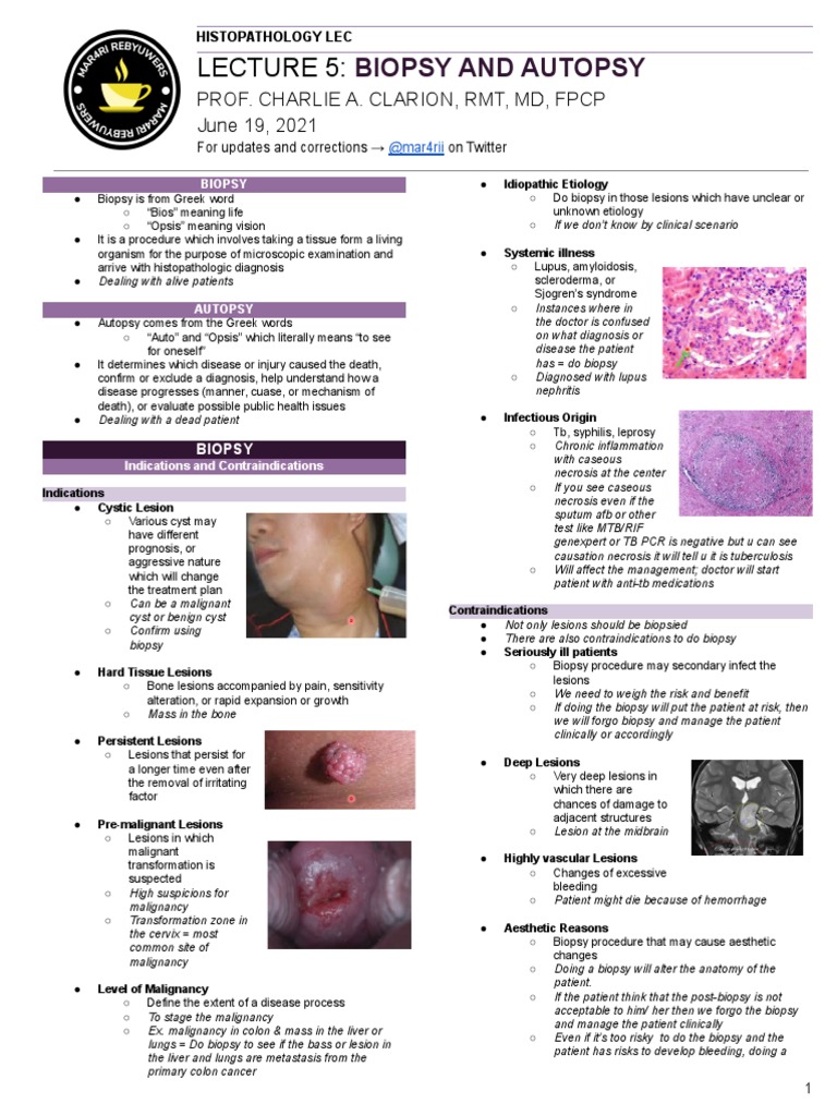 Histopathology - Biopsy and Autopsy | PDF | Biopsy | Decomposition