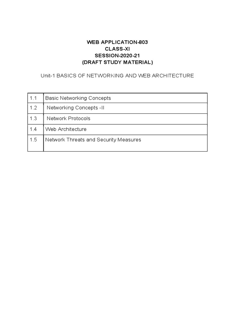 803 Web Application Class XI 1 | PDF | Network Topology | Computer Network
