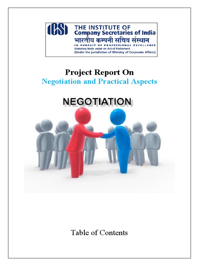 Project Report On Negotiation and Practical Aspects | PDF | Negotiation ...