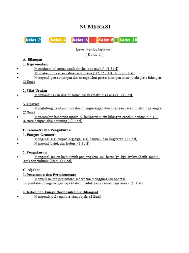 NUMERASI | PDF | Metode & Bahan Ajar