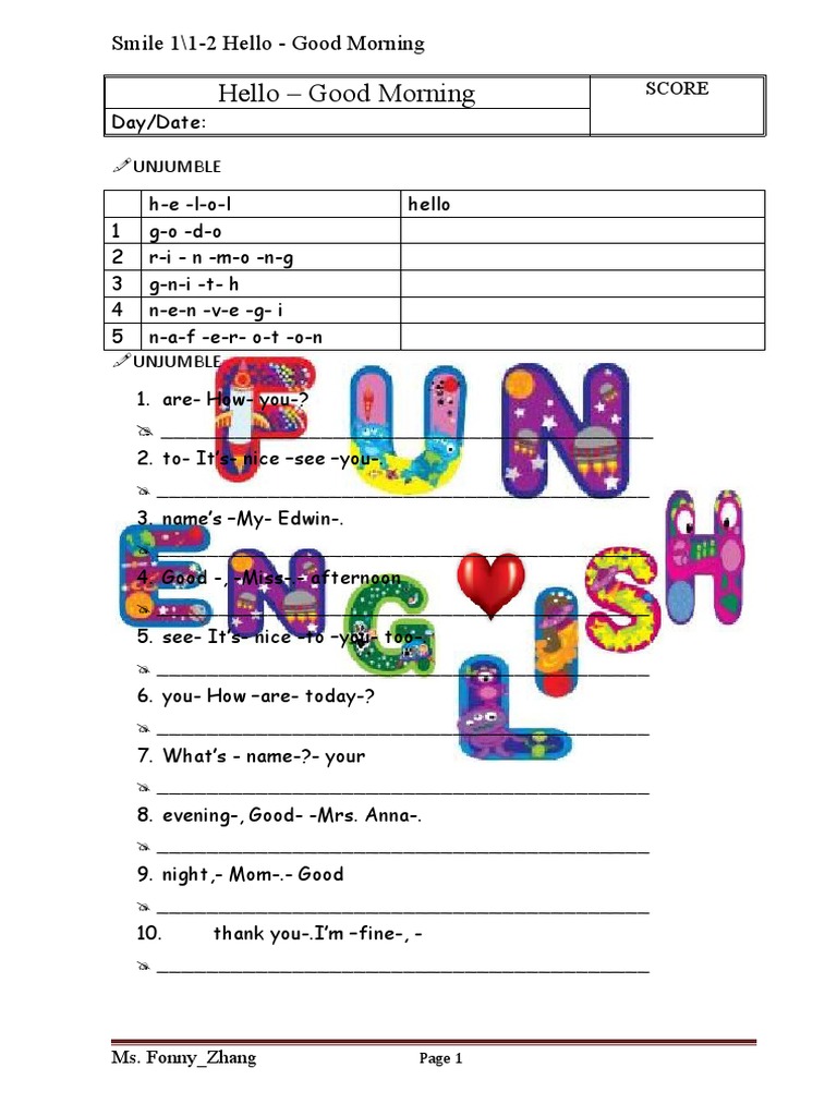 1-2 Hello GOOD MORNING | PDF