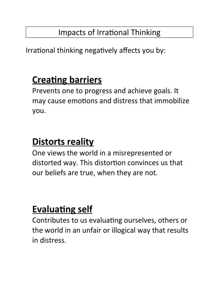 Impacts of Irrational Thinking | PDF