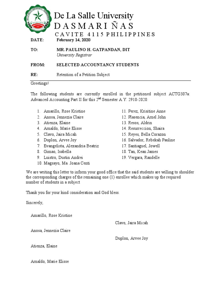 De La Salle University Dasmari Ñas: Cavite 4115 Philippines | PDF