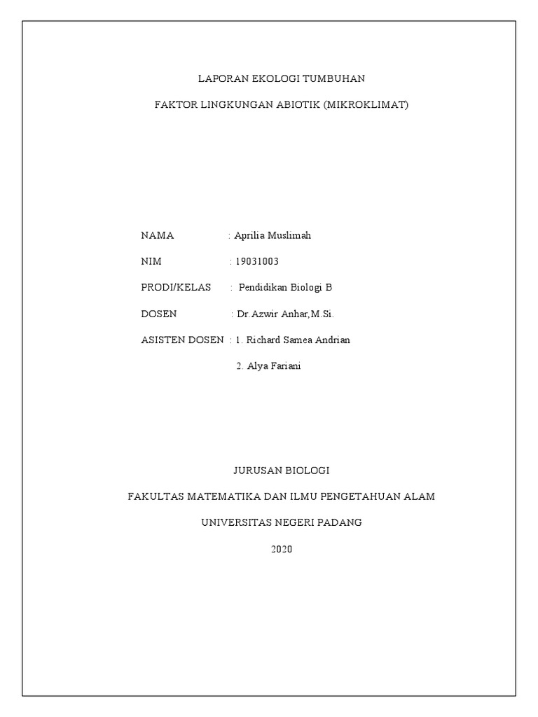 FAKTOR LINGKUNGAN ABIOTIK DAN PENGARUHNYA TERHADAP TUMBUHAN | PDF