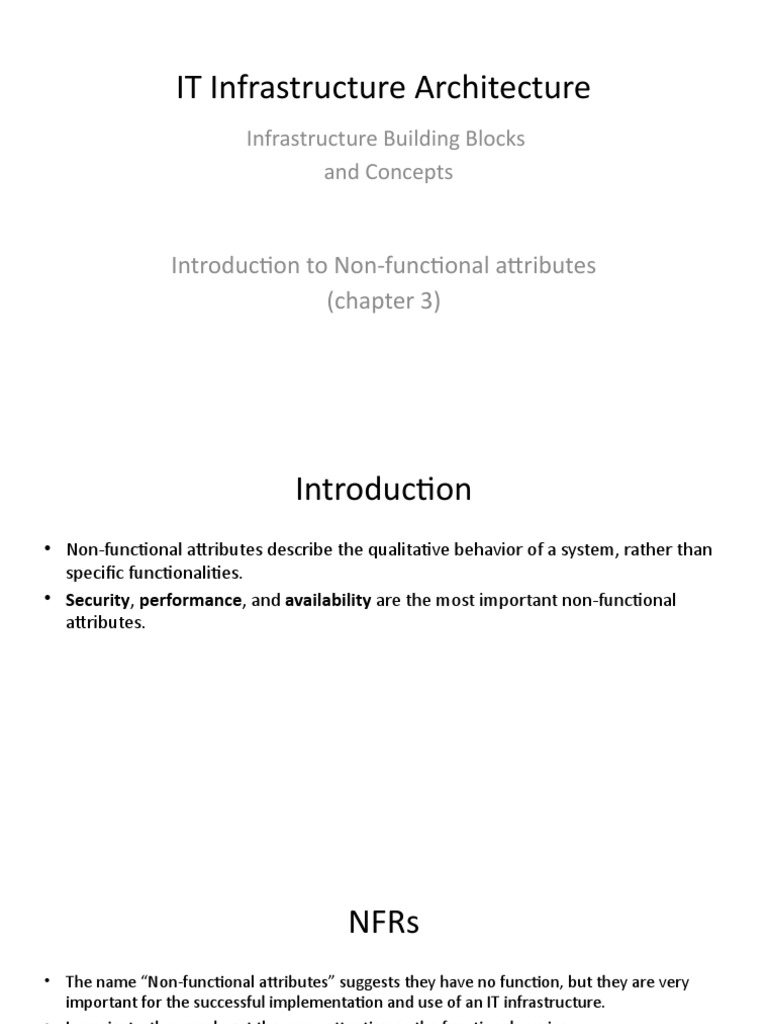Non Functional Attributes - Introduction (4 Slides) | PDF