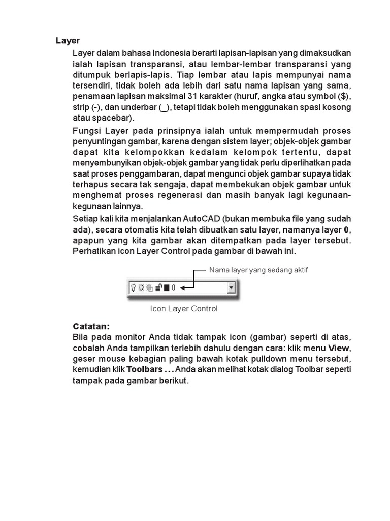Fungsi dan Pengaturan Layer AutoCAD | PDF