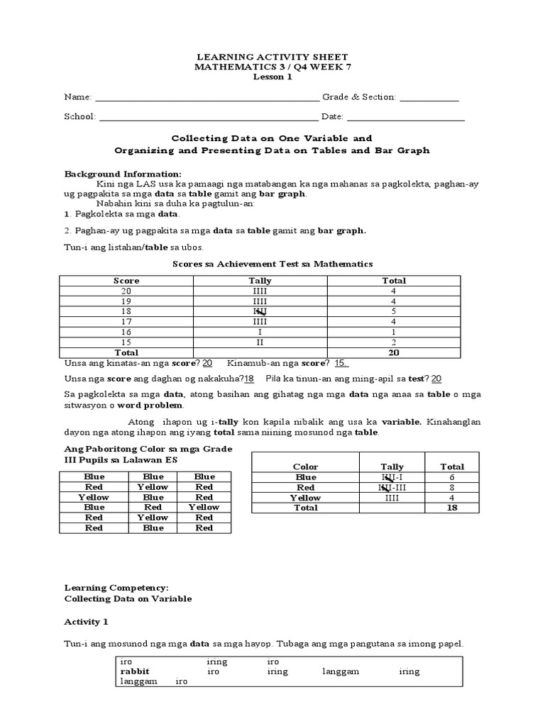 Las Math 3 Q4 Week 7 | PDF