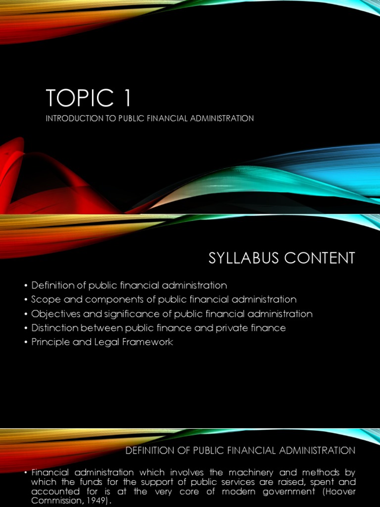 Topic 1 - Introduction To Public Financial Administration | PDF ...