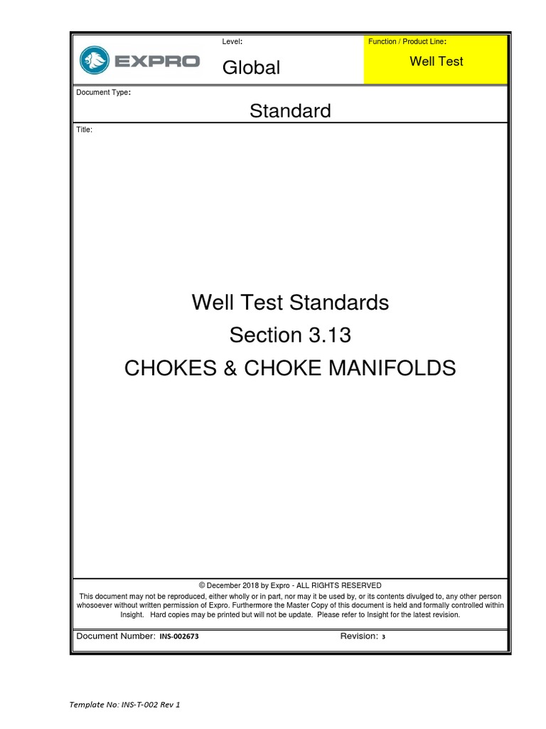Well Test Standards Section 3.13 Chokes & Choke Manifolds: Global ...
