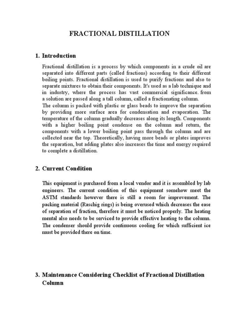 Fractional Distillation | PDF | Distillation | Mechanical Engineering
