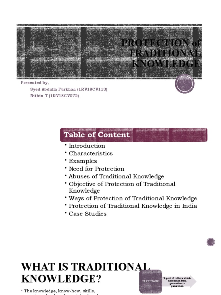 Traditional Knowledge Protection Case Studies | PDF | Traditional ...