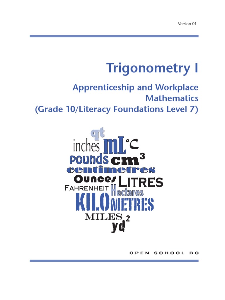 Trigonometry I: Apprenticeship and Workplace Mathematics (Grade 10 ...