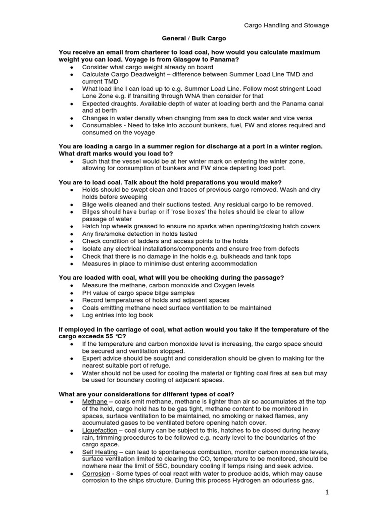 Topic 2 - Cargo Handling and Stowage | PDF | Dangerous Goods | Oil Tanker