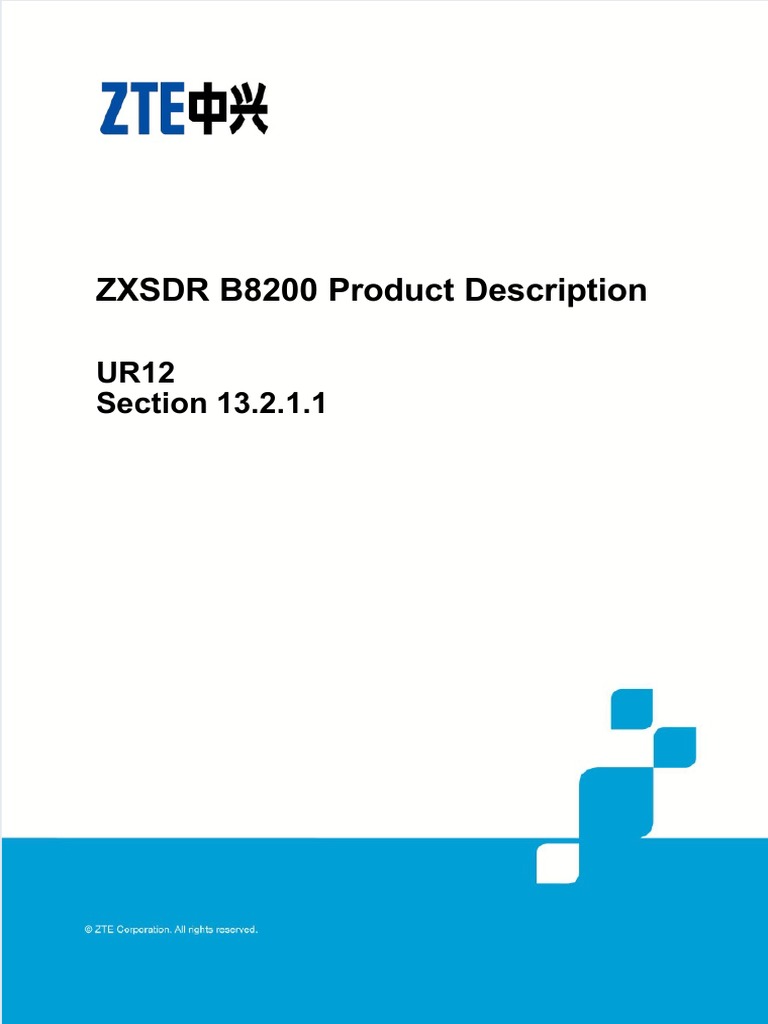 ZXSDR B8200 Product Description: UR12 Section 13.2.1.1 | PDF | Data ...
