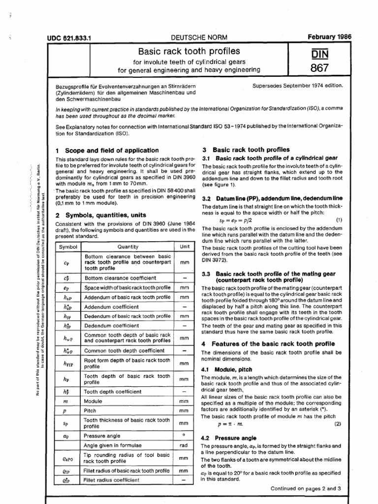 Din 867 - 1986 | PDF