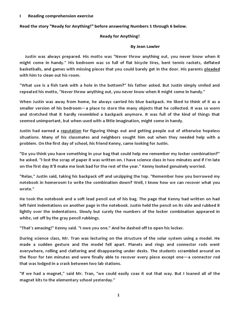 Entrance Exam English Sample 2 | PDF