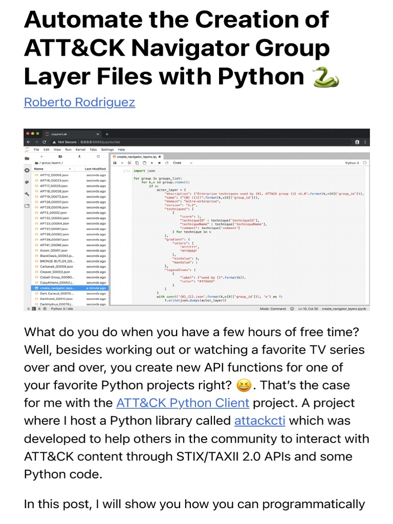 Automate The Creation of ATT&CK Navigator Group Layer Files With Python ...
