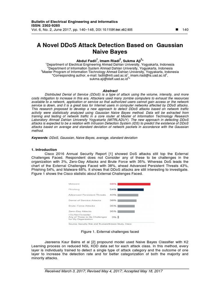 A Novel DDoS Attack Detection Based On Gaussian Naive Bayes | PDF ... A Novel DDoS Attack Detection Based On Gaussian Naive Bayes | PDF ...