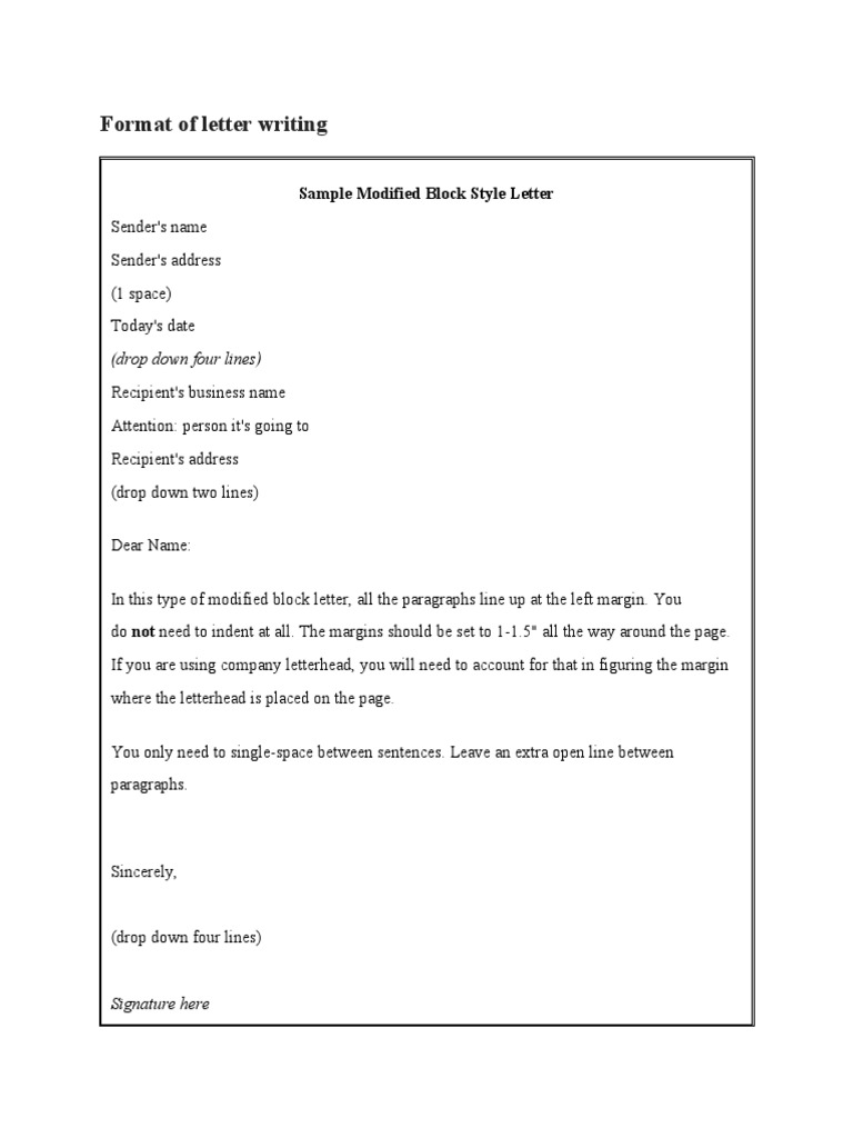 Business Letter Writing Formats | PDF | Memorandum | Paragraph