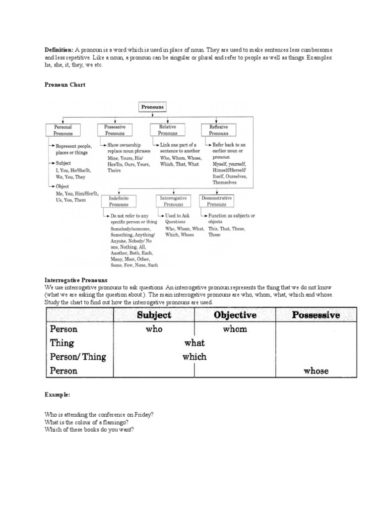 Definition: A Pronoun Is A Word Which Is Used in Place of Noun. They ...