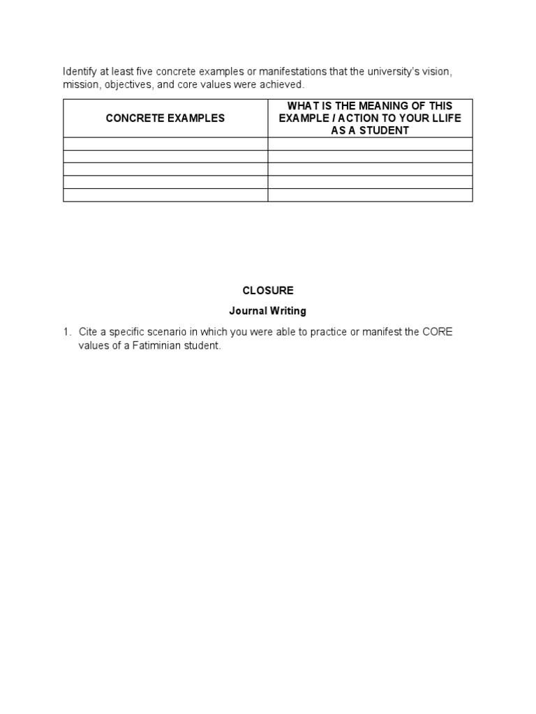 Concrete Examples What Is The Meaning of This Example / Action To Your ...