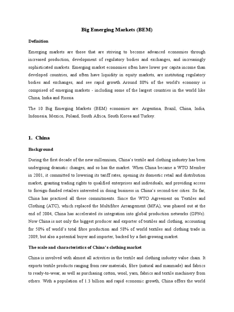 Big Emerging Market China | PDF | China | World Politics