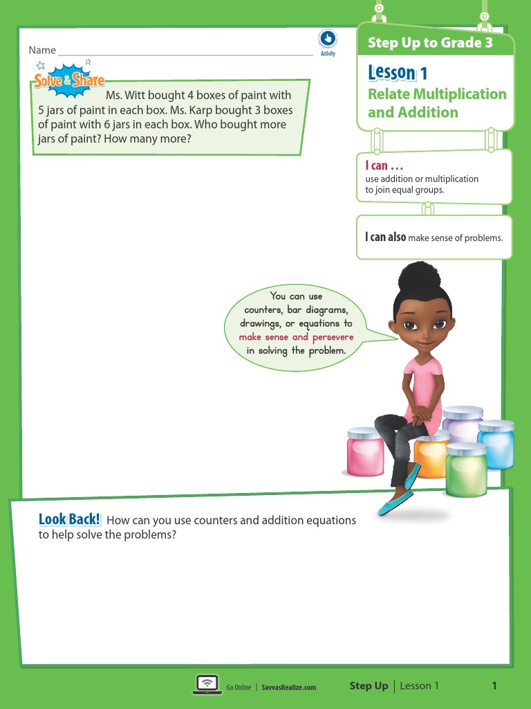 Math Tuesday 01-06-2021 Step Up Grade 3 - Lesson 1 | PDF | Cognition ...