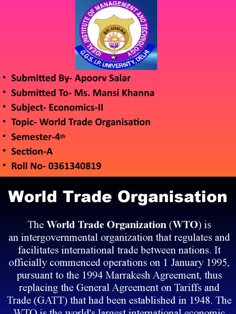 World Trade Organisation | PDF | World Trade Organization ...