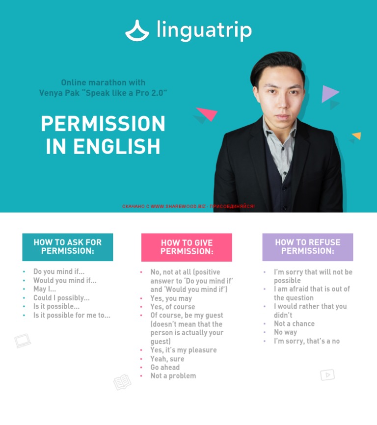 Permission in English: Online Marathon With Venya Pak "Speak Like A Pro ...
