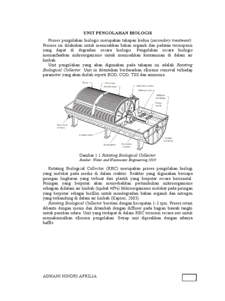 Biological Wastewater Treatment Using Rotating Biological Contactors | PDF