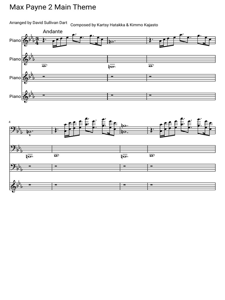 Max Payne 2 Theme Sheet Music | PDF