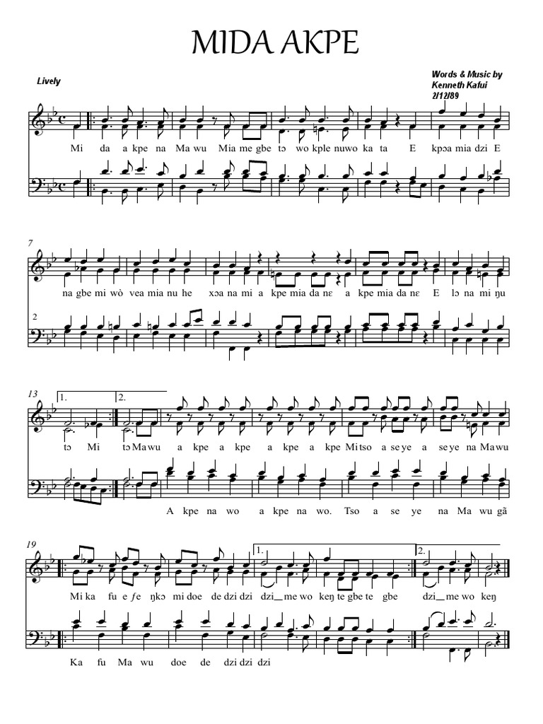 Mida Akpe Na Mawu | PDF | Alphabet latin