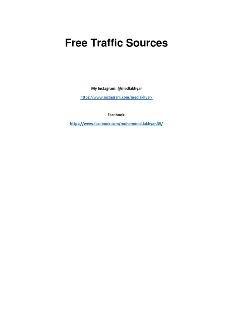 Free Traffic Sources | PDF | Information Technology | Cyberspace
