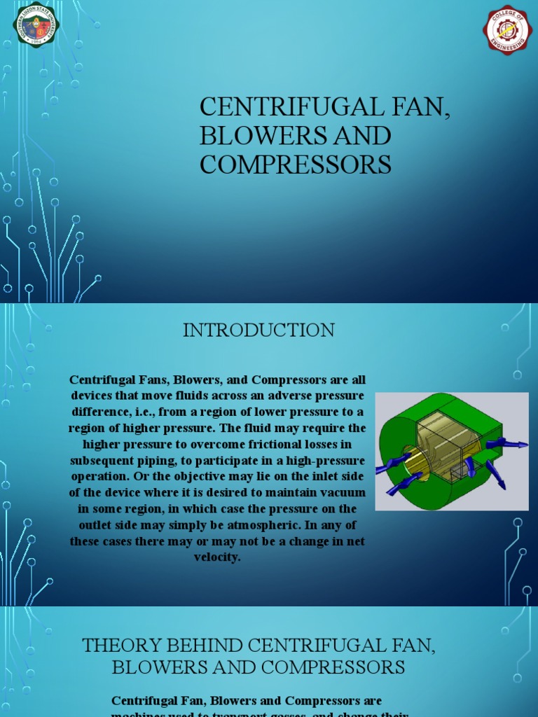 Centrifugal Fan, Blowers and Compressors | PDF | Chemical Equipment | Pump