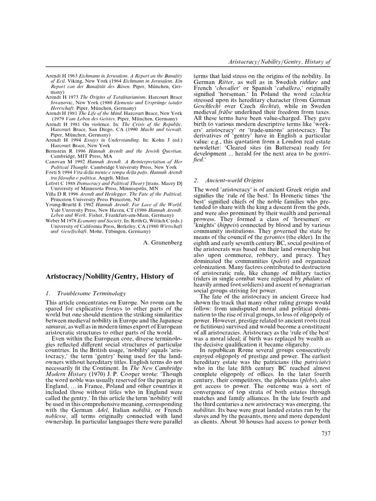 Aristocracy. Nobility. Gentry | PDF | Nobility | Aristotle
