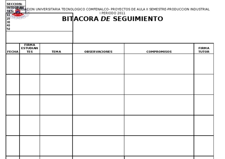 BITACORA DE SEGUIMIENTO