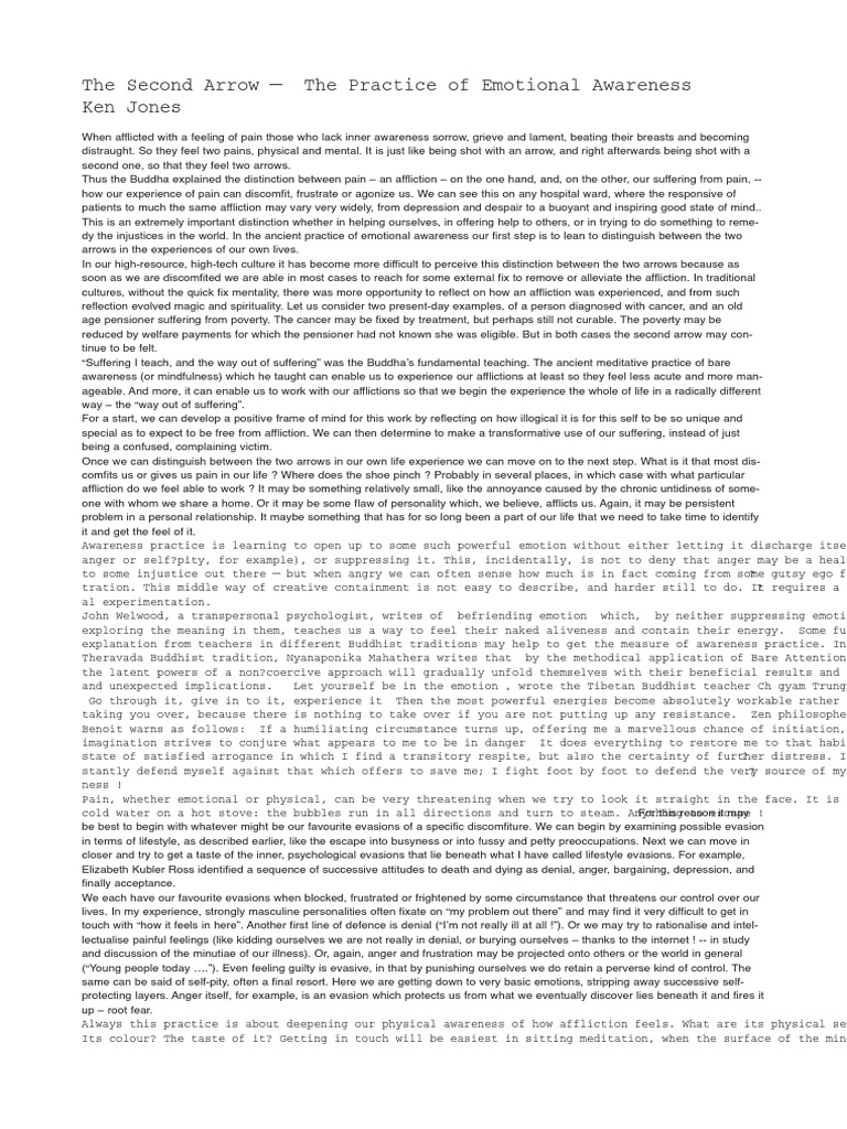 The Second Arrow Ken Jones | PDF | Anger | Pain