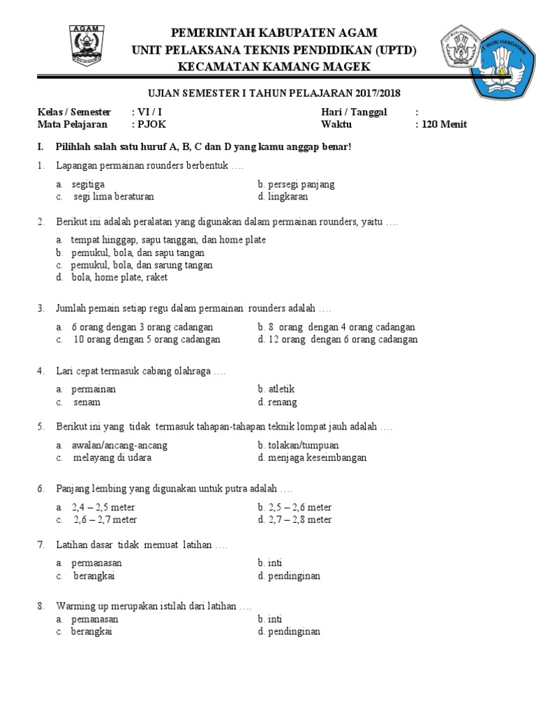 Soal PJOK Kelas 6 | PDF