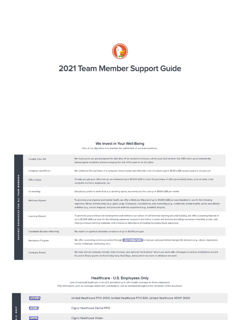 2021 Team Member Support Guide | PDF | Health Care | Business